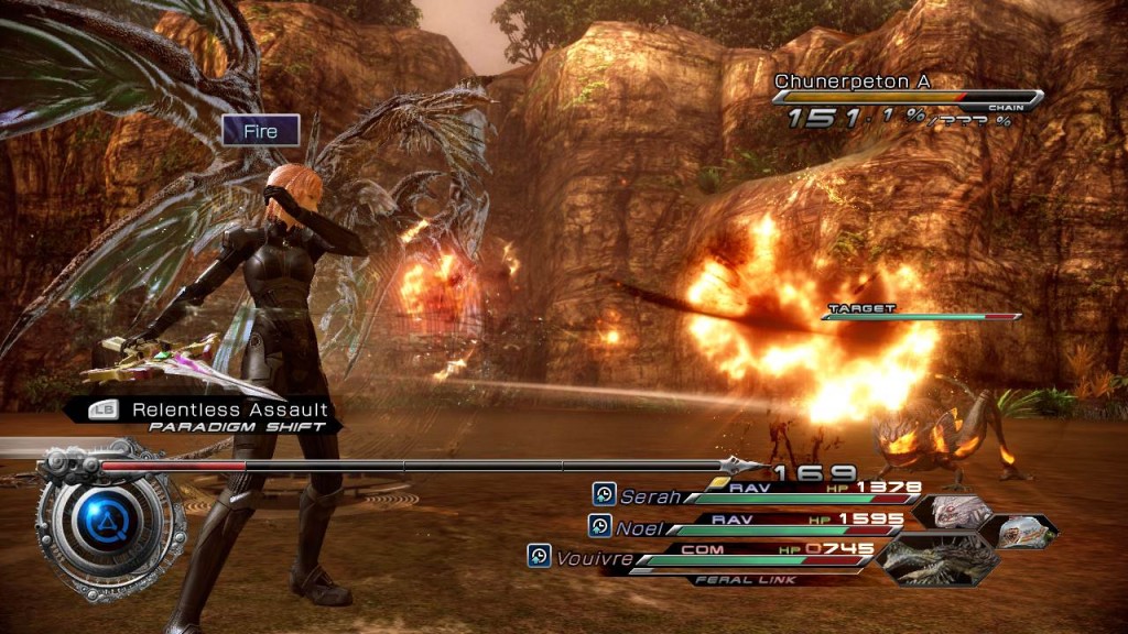 Final Fantasy XIII-2: Screenshots showing characters wearing the N7 armour