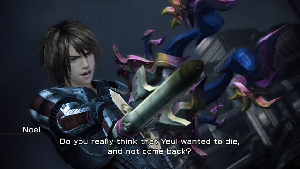 Final Fantasy XIII-2: Screenshots showing characters wearing the N7 armour
