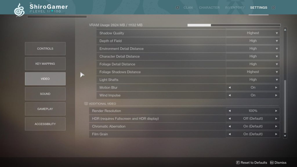 Destiny 2 PC Version Full Settings Menu Revealed