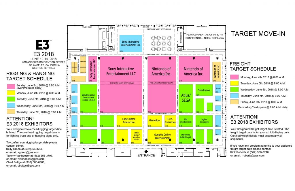 Details About E3 Floor Maps Revealed; Nintendo And Sony Will Have The ...
